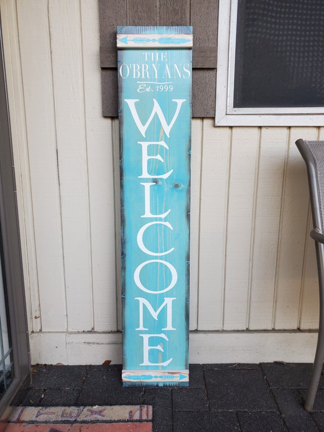Porch Welcome Sign | Vertical Wooden Sign | Personalized Welcome Sign ...