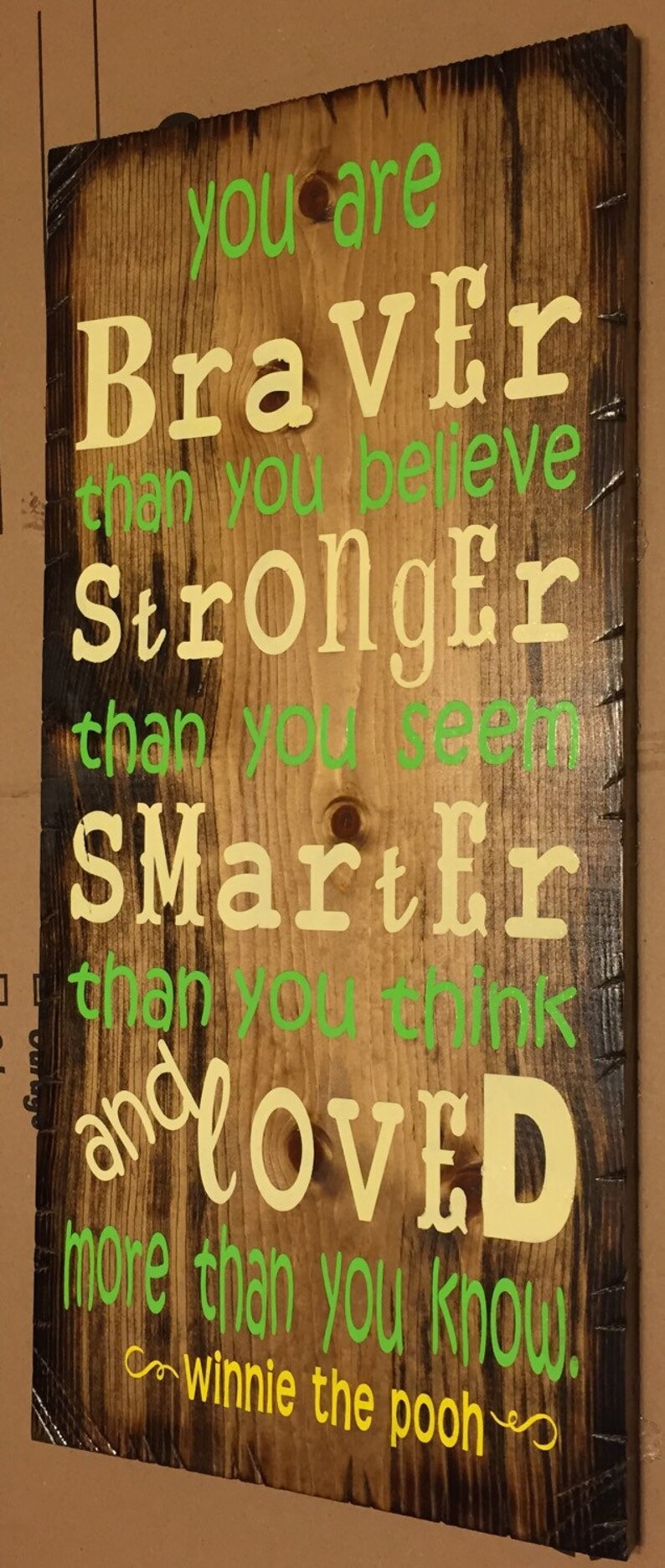 You Are Stronger, Smarter, Braver, Loved; Winnie the Pooh. - Etsy