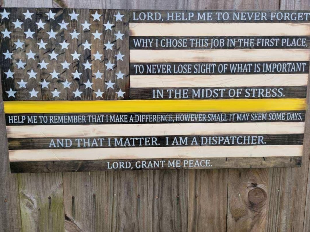 Thin Gold Line American Flag: Dispatcher's Prayer, 911 Decor - Etsy