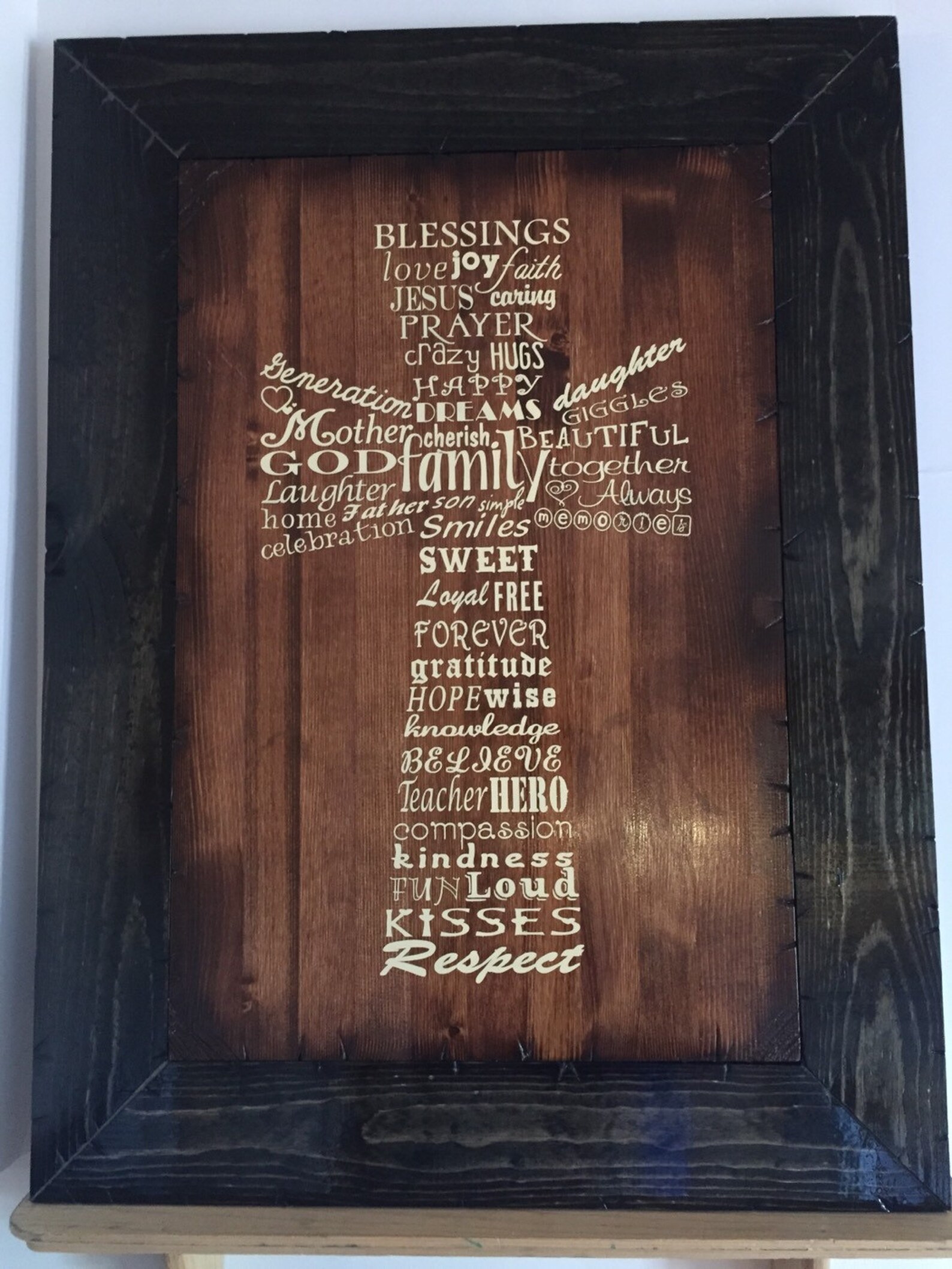 Family Blessings Word Cross Collage - Etsy