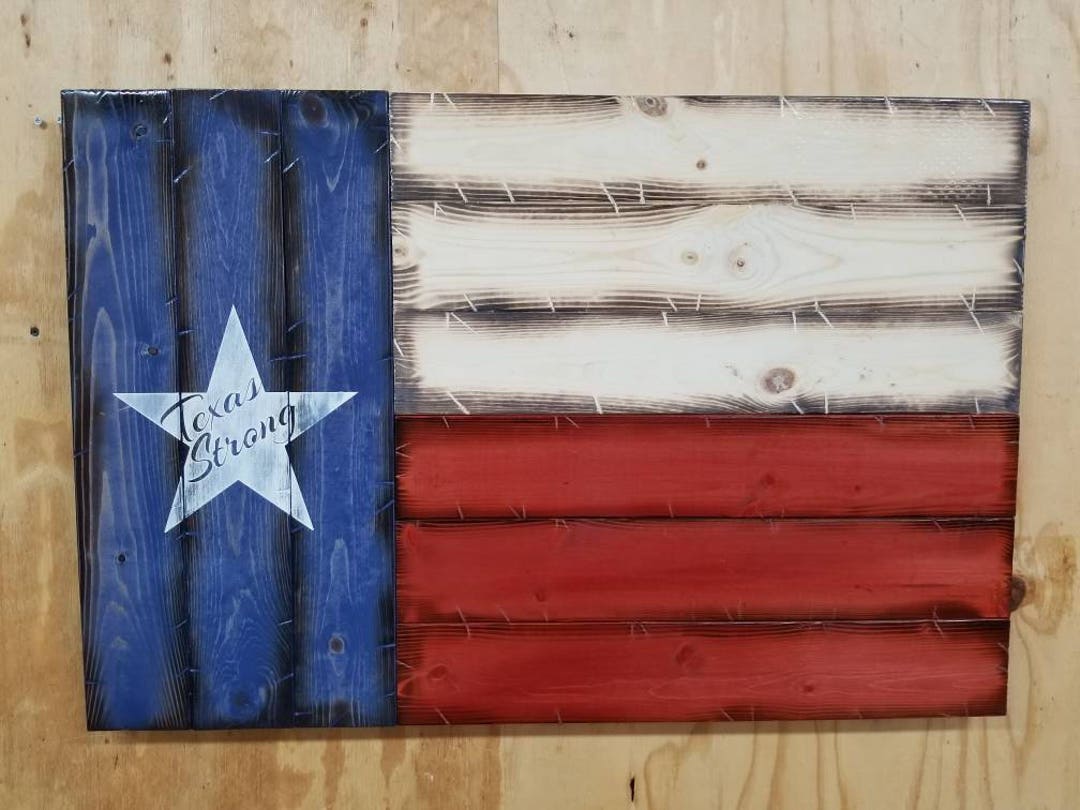 Wooden Rustic-style Texas Strong Texas Flag - Etsy
