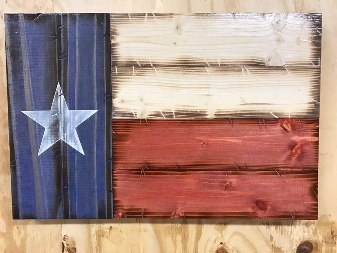 14"x21" Handmade Rustic Wooden Texas Flag - Etsy