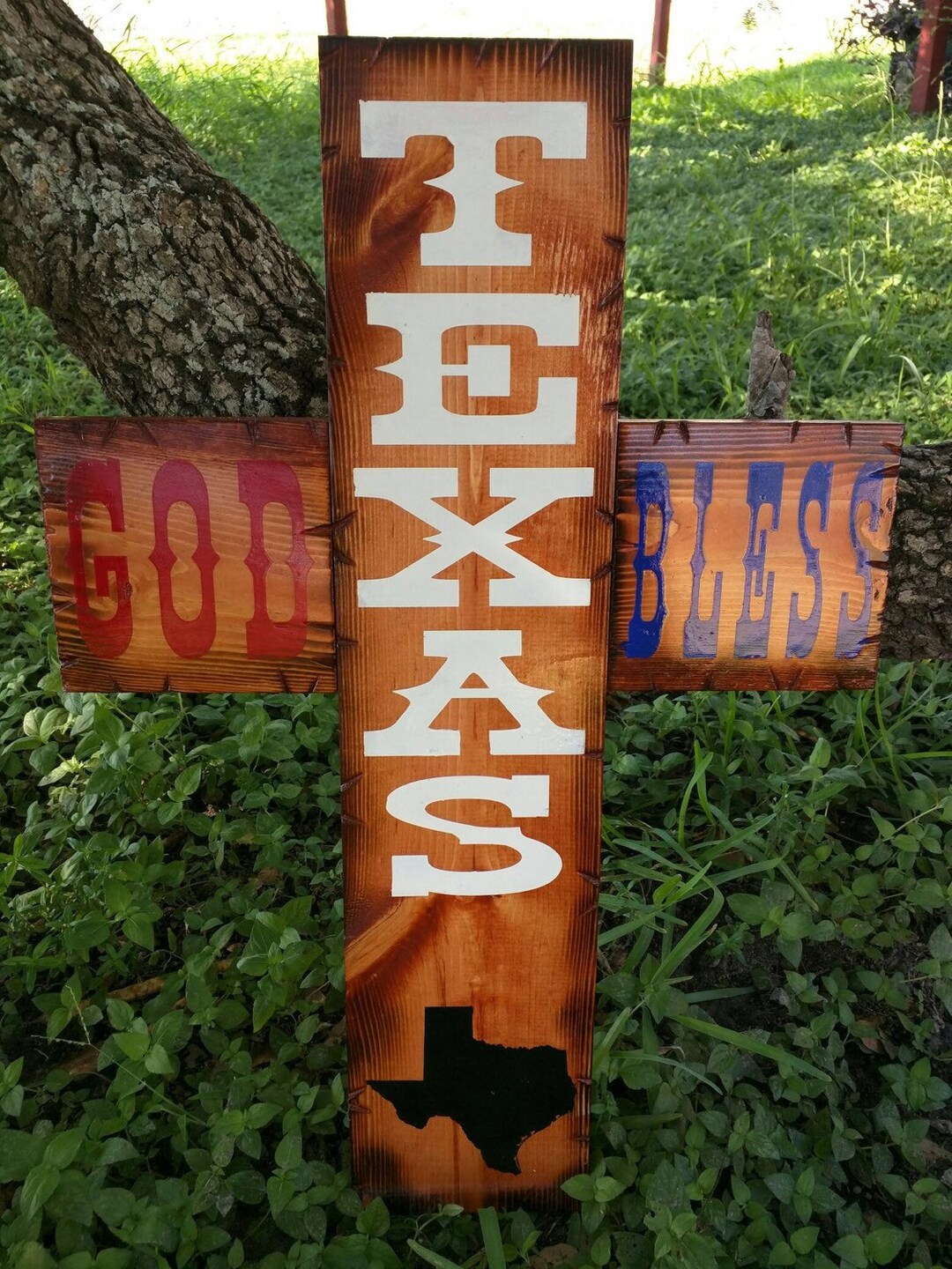 Large God Bless Texas Cross - Etsy