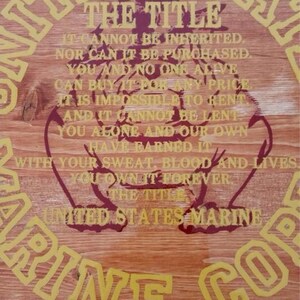 Marine Corps "the Title" Sign - Etsy