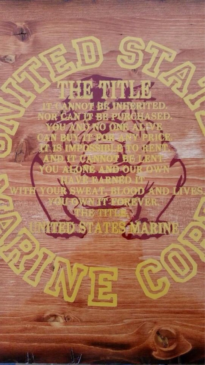 Marine Corps the Title Sign - Etsy