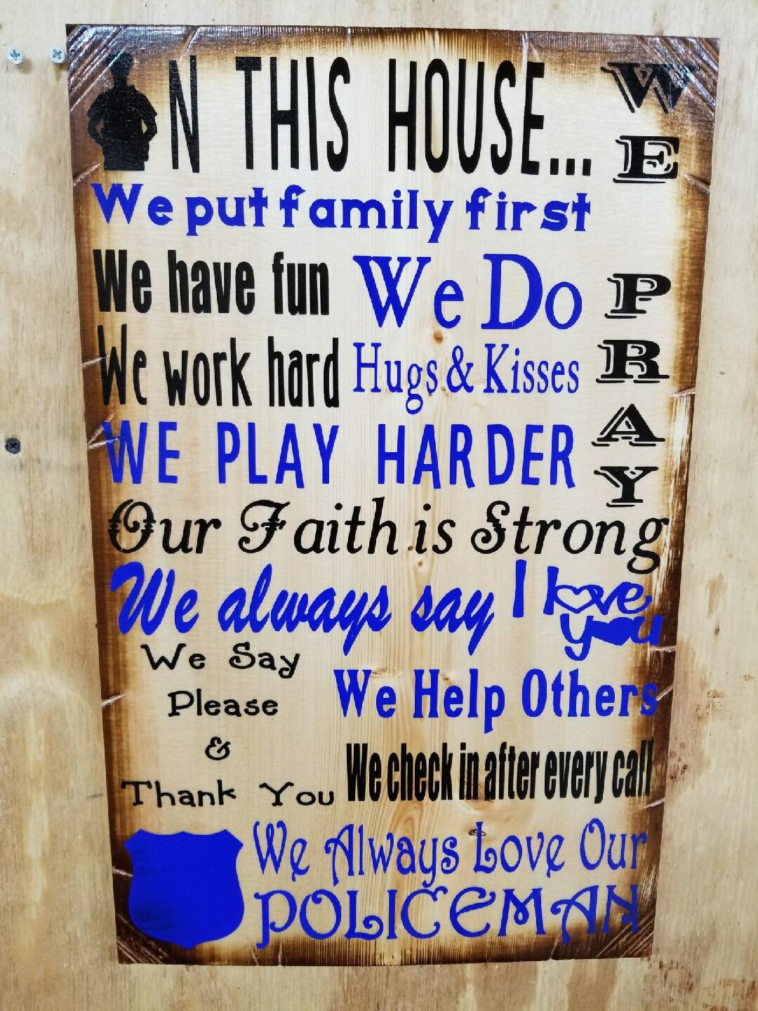 In This House Police Sign | Gift for Police Officer | Police Home Decor ...
