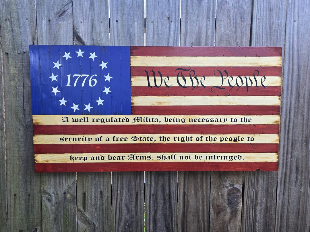 We the People 2nd Amendment Rustic Style American Flag | Old Glory ...