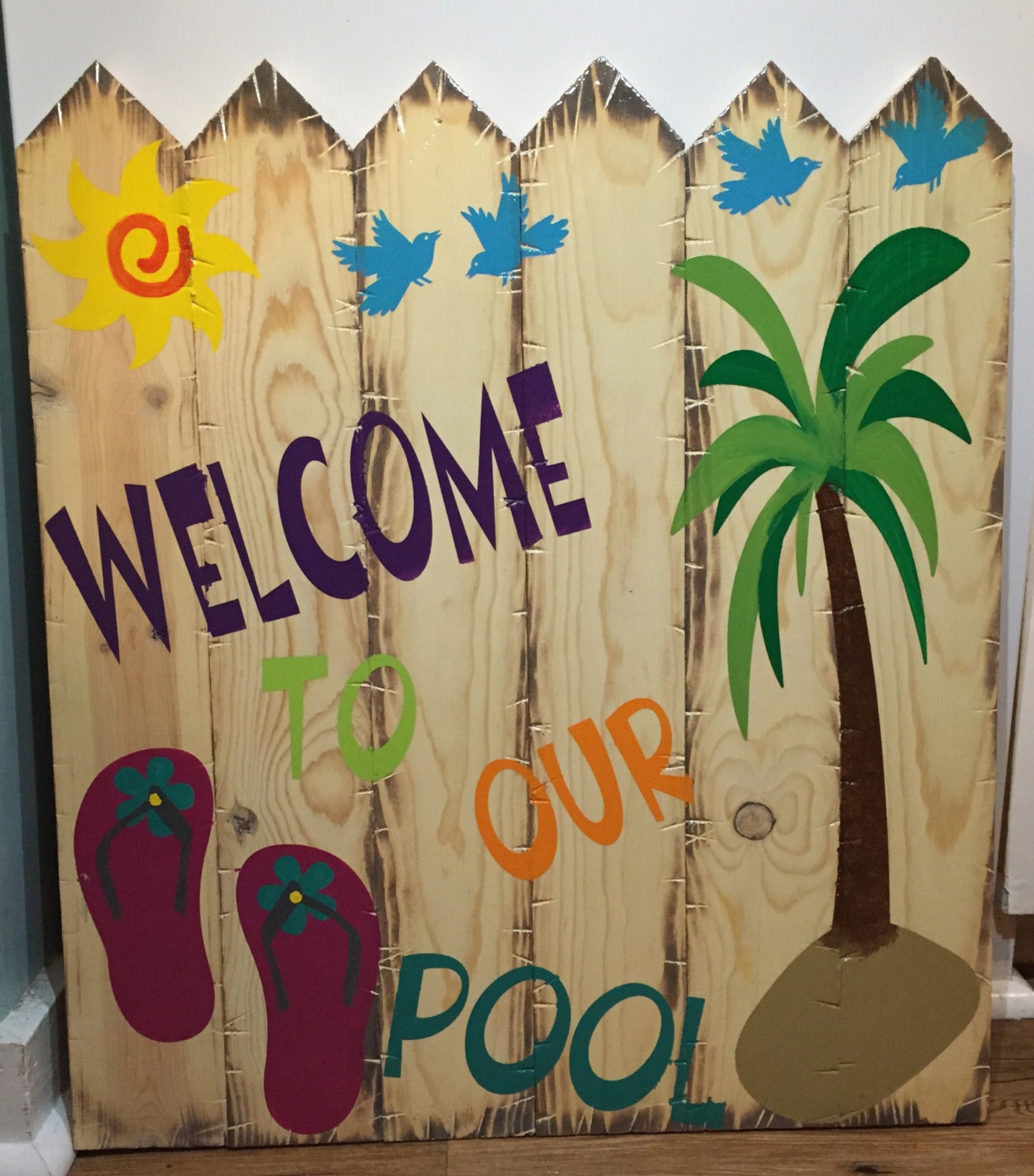 Handmade Rustic Style Wooden Fence Picket Style Sign - Etsy