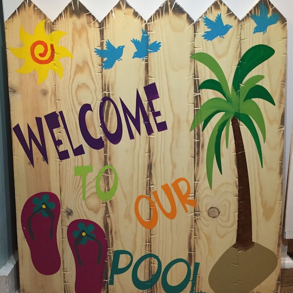 Picket Fence Welcome Sign - Etsy