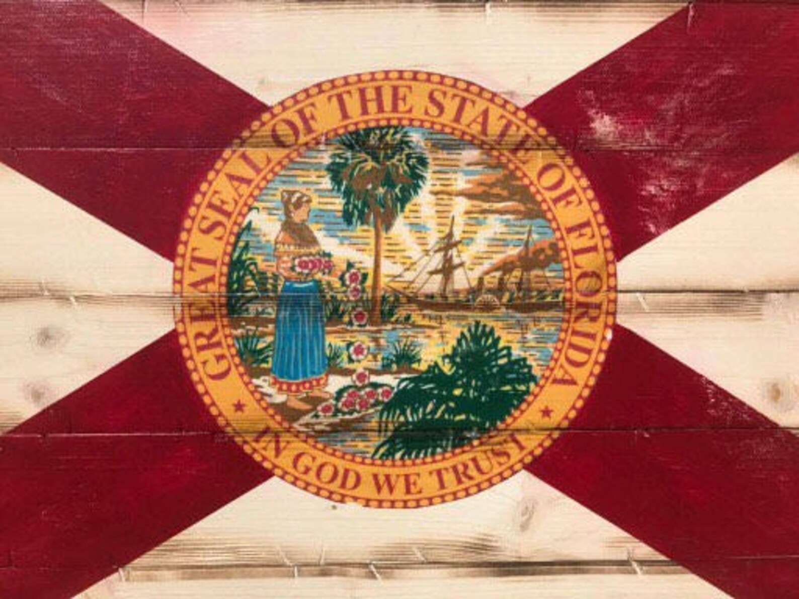 Rustic Florida Flag - Etsy