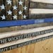 Wooden Rustic Style Thin Blue Line American Flag With - Etsy
