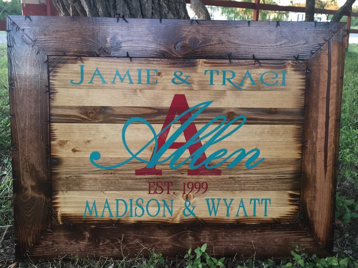 Custom Family Name Sign Personalized Family Name Sign | Etsy
