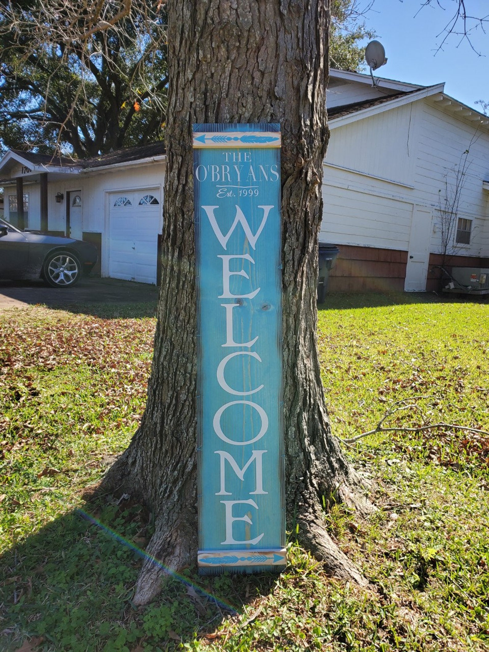 Porch Welcome Sign Vertical Wooden Sign Personalized - Etsy