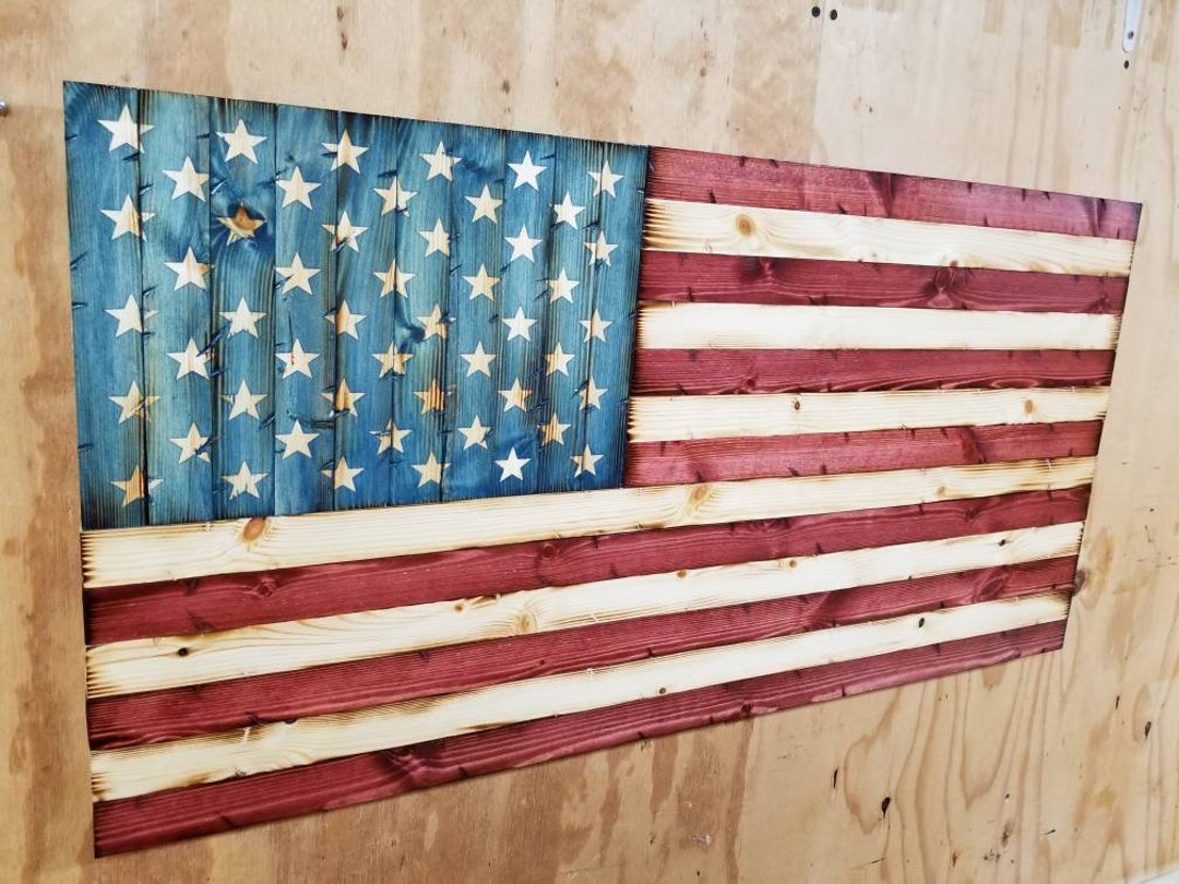 Rustic Wooden "americana Style" American Flag - Etsy