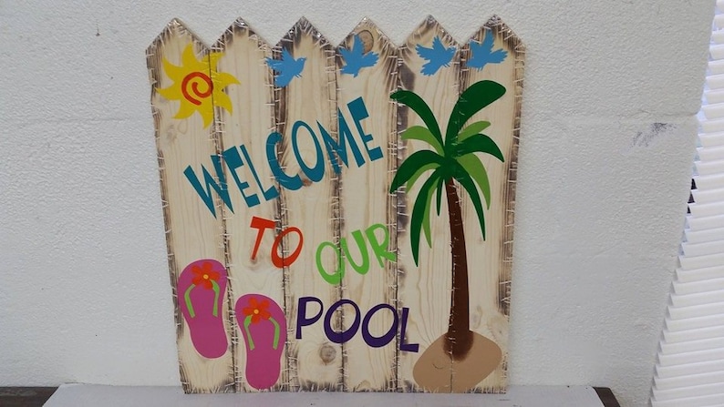 Handmade Rustic Style Wooden Fence Picket Style Sign "welcome to Our ...