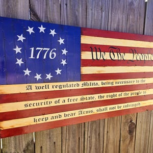 We the People 2nd Amendment Rustic Style American Flag Old Glory 1776 ...