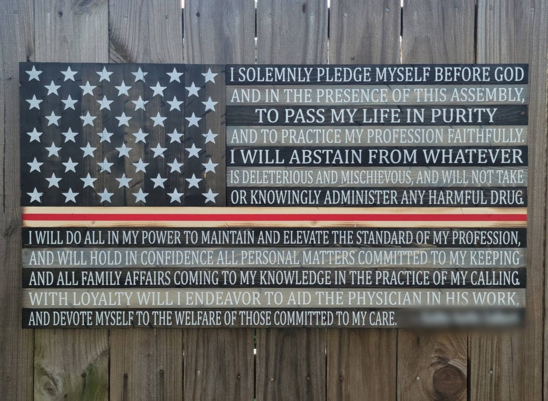 Thin White Line Nurse's Pledge Flag: Florence Nightingale, RN Gift - Etsy