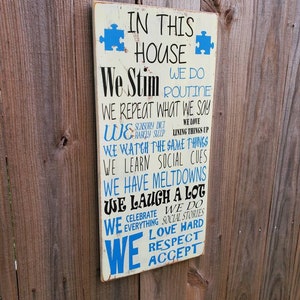 In This House: Autism Family Sign | Autism Awareness - Etsy
