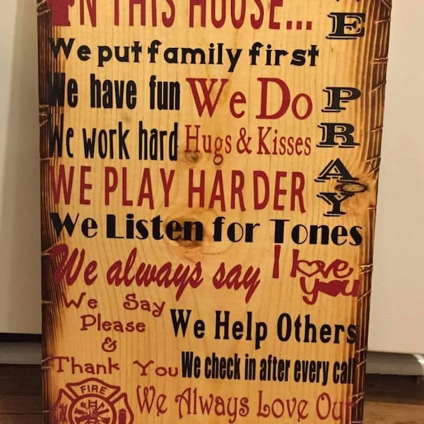 Firefighter Home Sign - Etsy