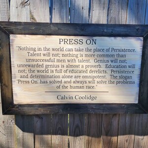Press on Motivational Quote | Calvin Coolidge | Inpirational Quote ...