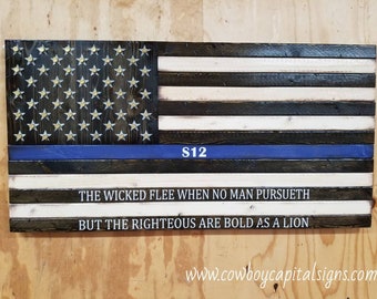 Thin Blue Line Flag Rustic Pallet Flag 36x19 1/2 - Etsy