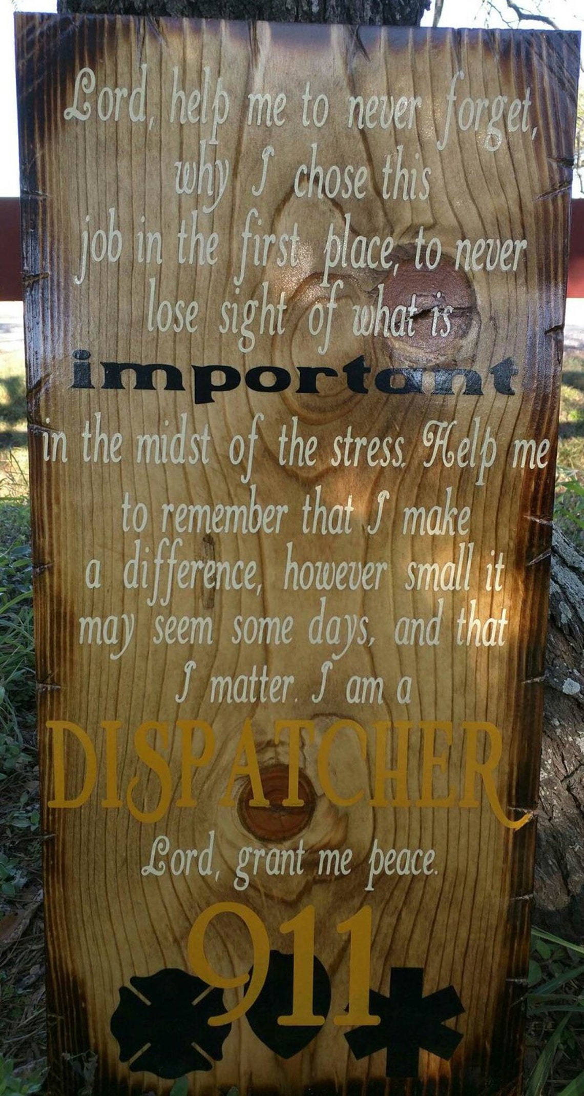 Dispatcher Prayer Sign: Hand Distressed Wood - Etsy
