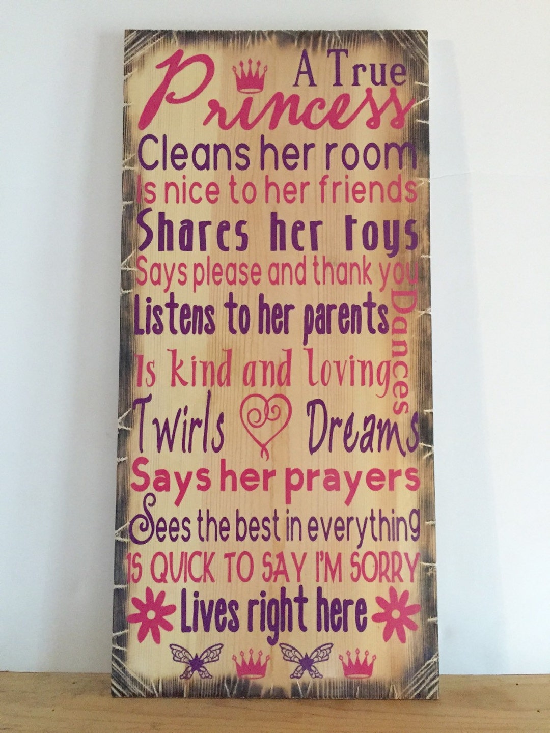 A True Princess Wooden Sign 12"x24" - Etsy