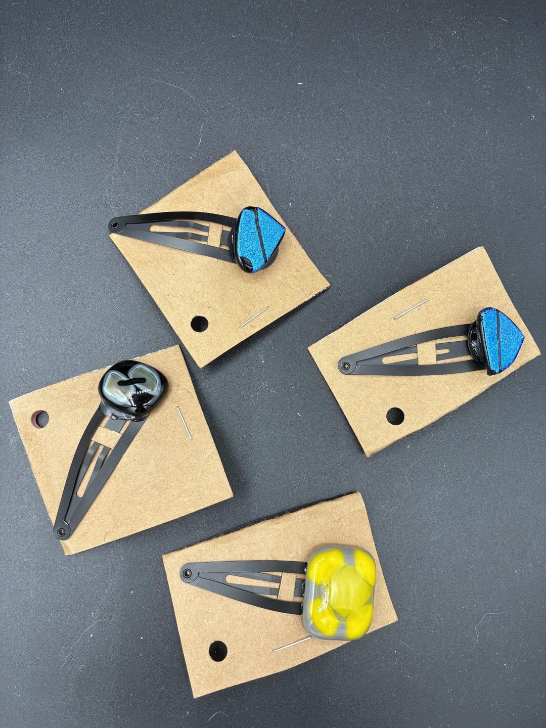 Fused Glass Bead Snap Hair Clip, Dichroic Design - Etsy