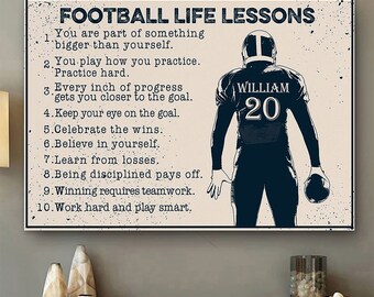 Football Life Lessons Canvas - Etsy