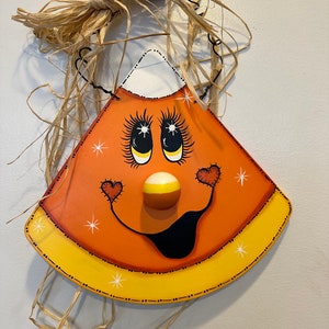 Smiling Candy Corn, Candy Corn Wreath Attachment, Hanging or Yard Stake ...