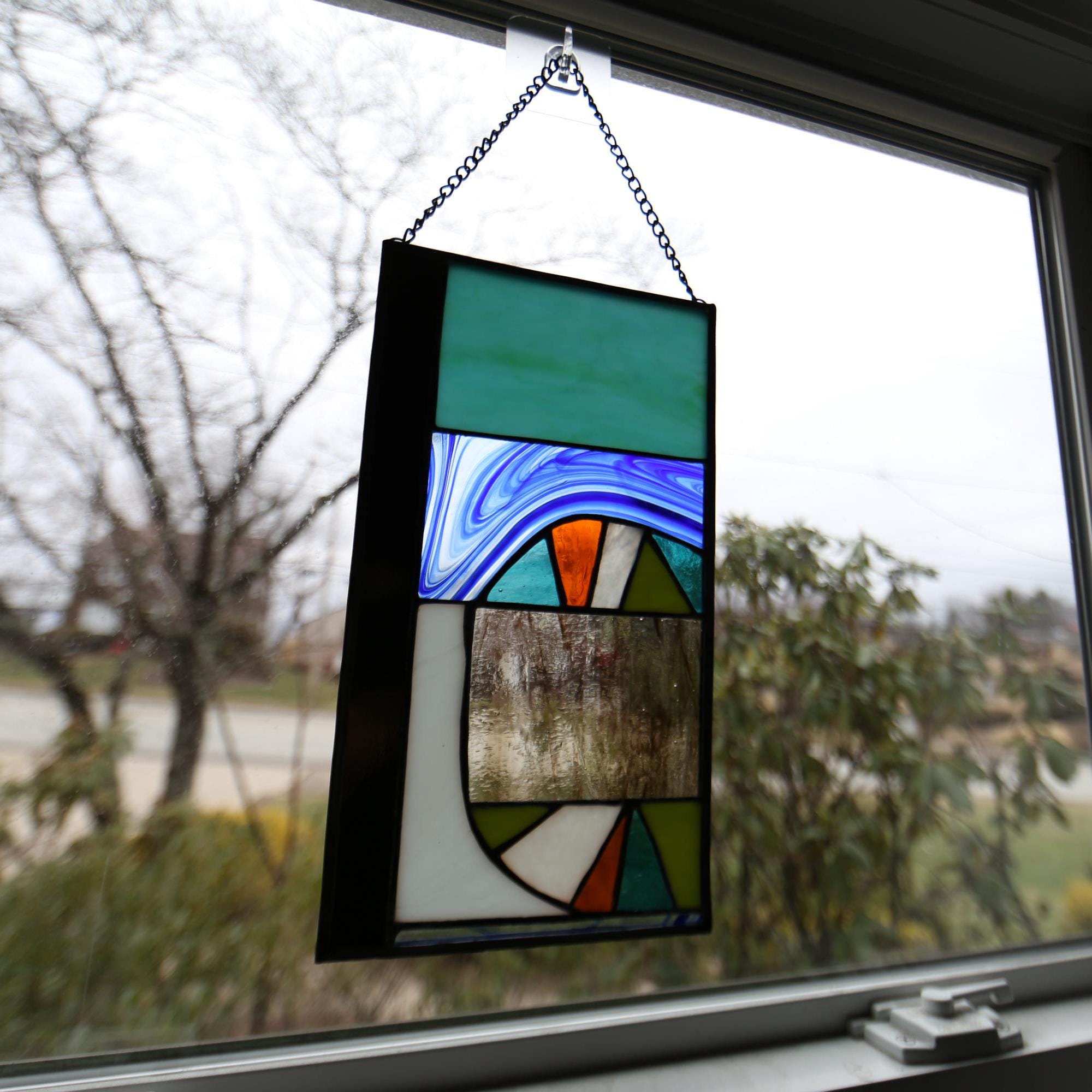 Stained Glass Window Hanging Decorative Panel - Etsy