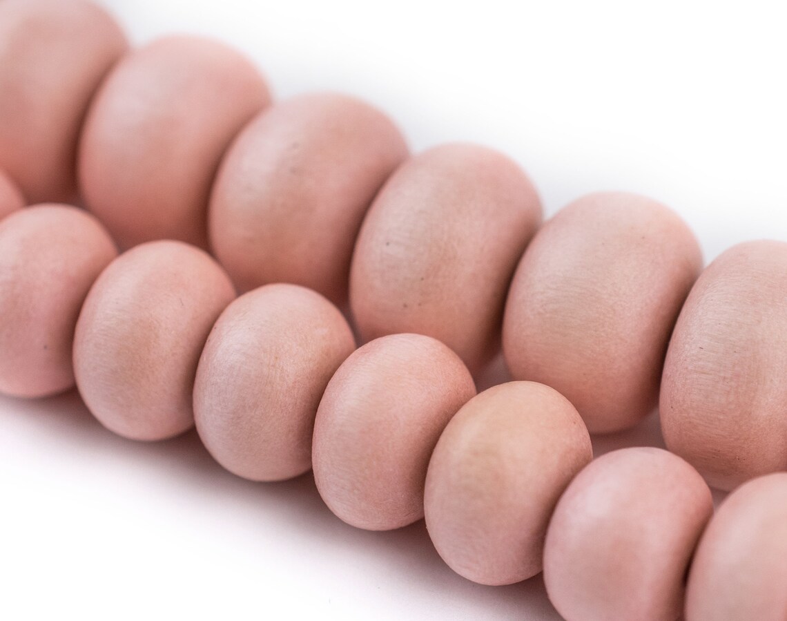 Pink Abacus Wood Beads: Natural Organic Rondelle Dyed Wooden - Etsy