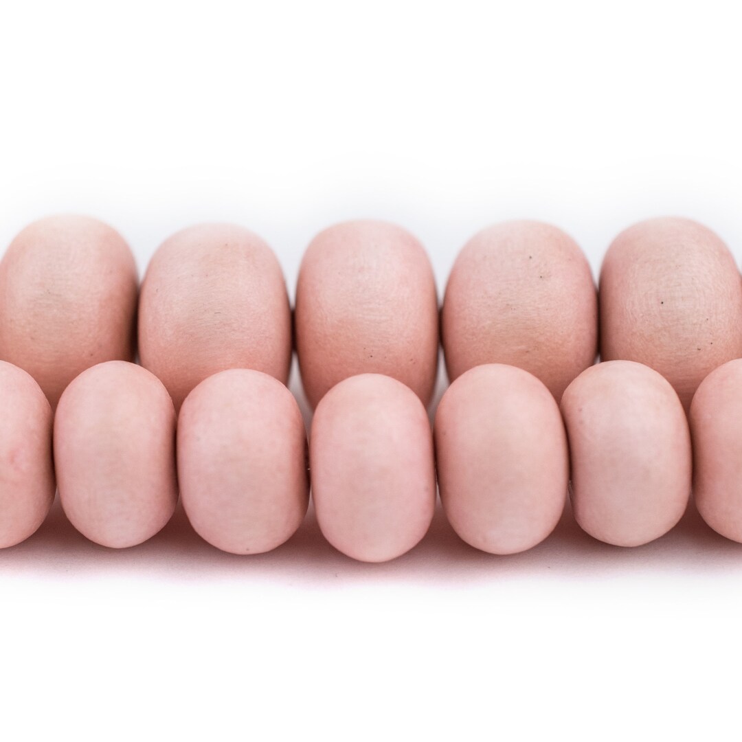 Pink Abacus Wood Beads: Natural Organic Rondelle Dyed Wooden Round Disk ...