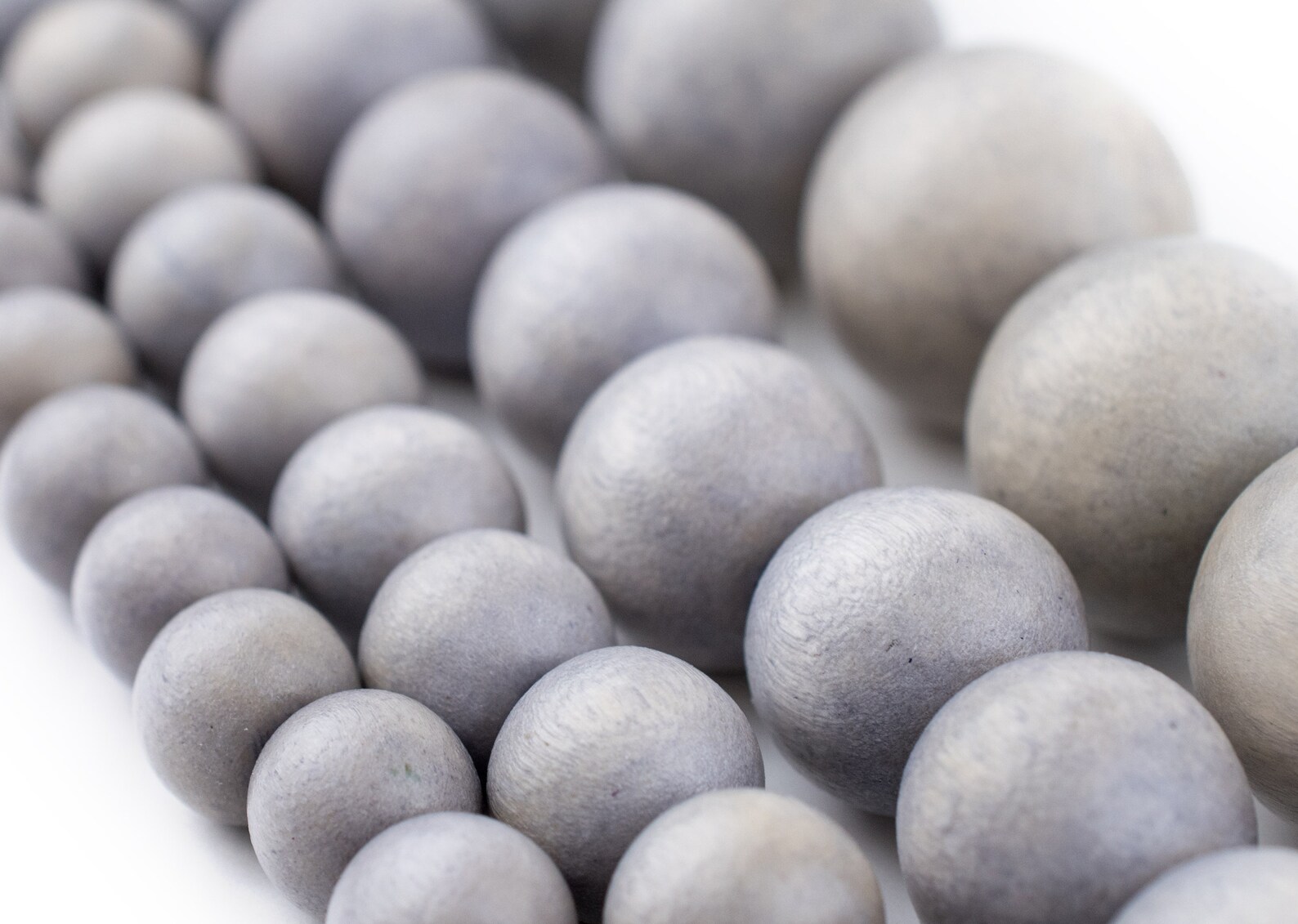 Light Grey Wood Beads: Round Natural Wooden 6mm 8mm 10mm 12mm 16mm 20mm ...
