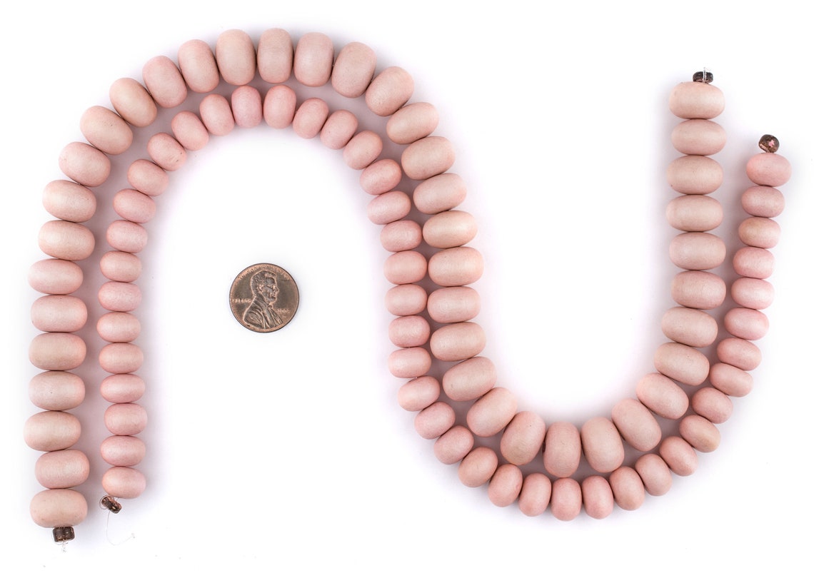Pink Abacus Wood Beads: Natural Organic Rondelle Dyed Wooden - Etsy