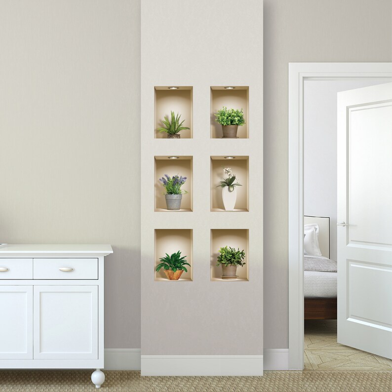 The Nisha 6 PC Pack Art Magic Pictures Peel and Stick 3D Vinyl ...