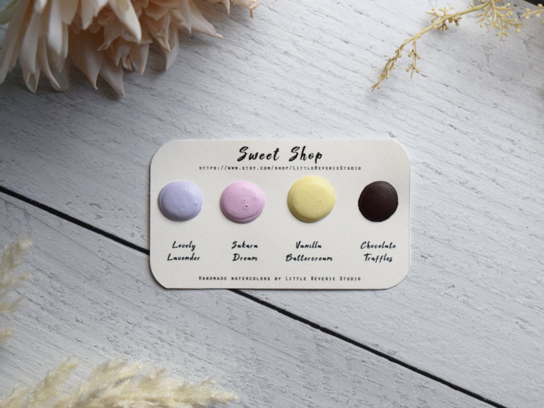 Sweet Shop Dot Card | Handmade Watercolor | Matte Pastel Palette Sample ...