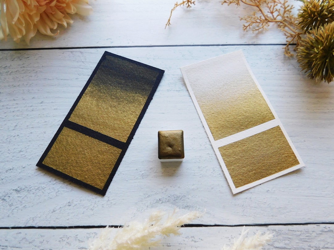 Antique Gold | Handmade Watercolor | Pearlescent Gold - Etsy