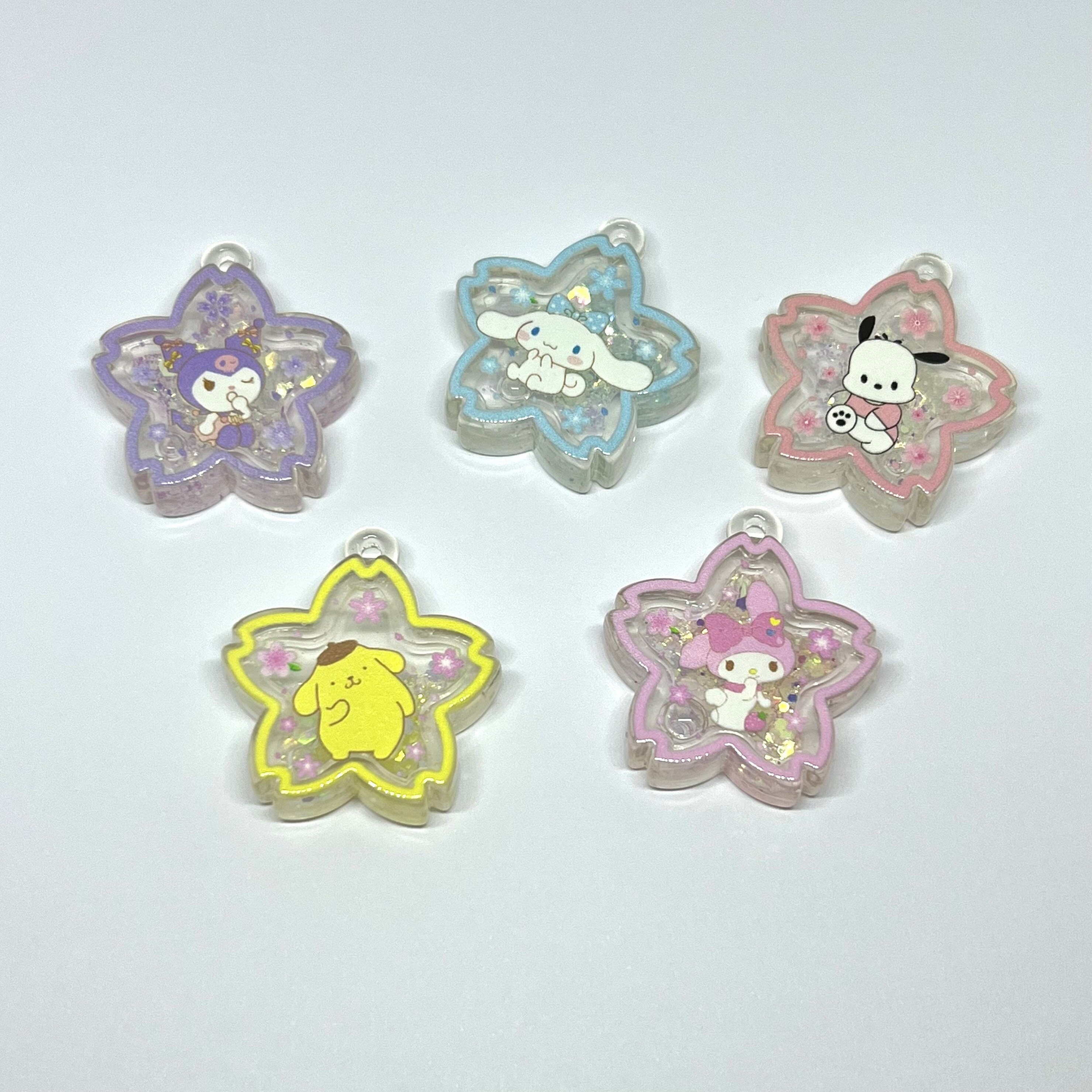 Japanese Character Inspired Sanrio Sakura Flower Liquid Shaker Pendant ...