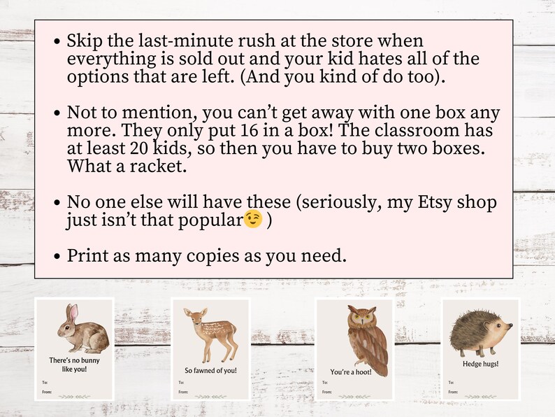 Animal Valentine's Day Cards - Printable Classroom Exchange (PDF ...