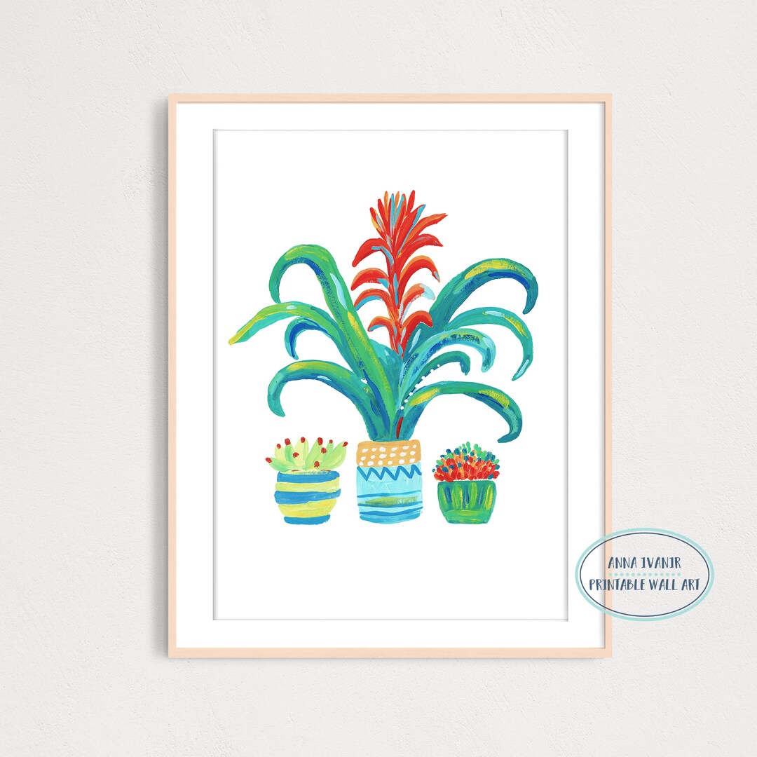 Colorful Succulents Art Print, Printable Digital Print, Nursery Room ...