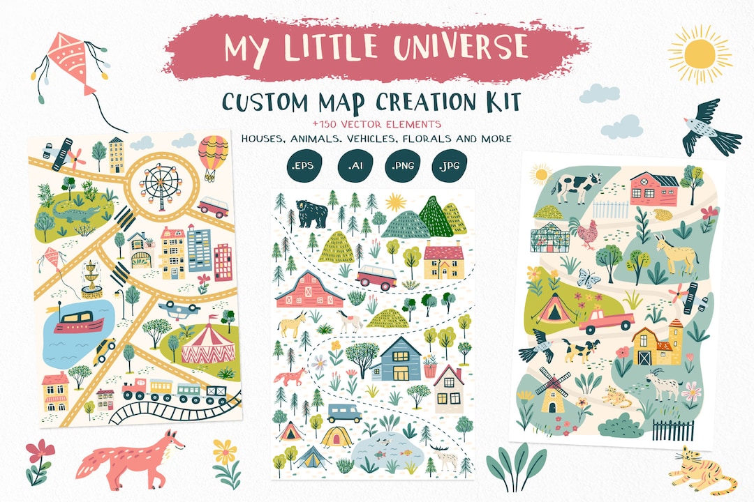 My Little Universe - Map Creation Kit Clip Art - Printable Art - Wall ...