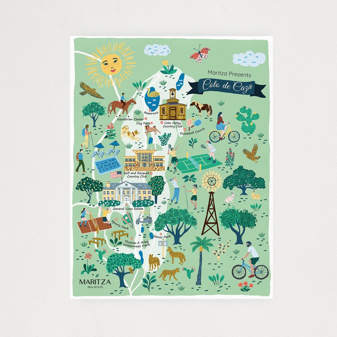 DIGITAL Custom Illustrated Map for Any City or Location Perfect Gift ...