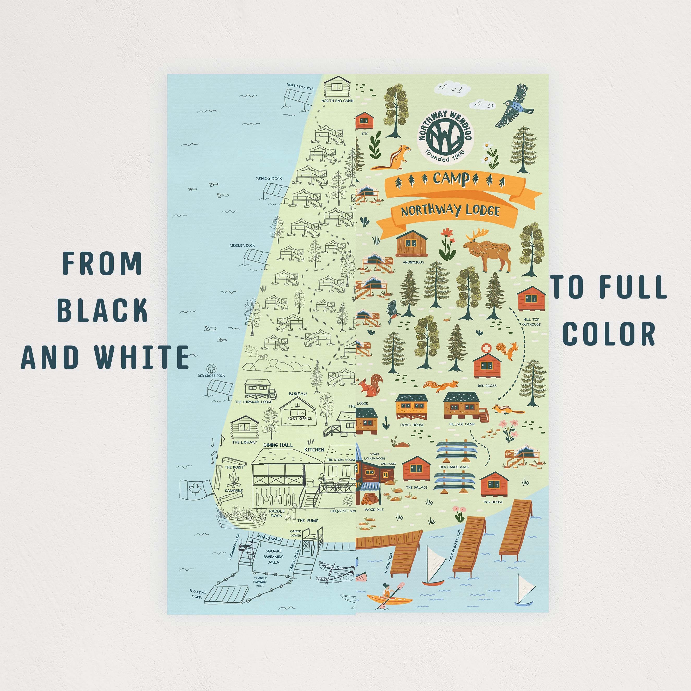 DIGITAL Custom Illustrated Map for Any City or Location Perfect Gift ...