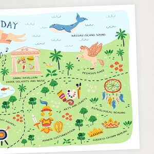 Illustrated Custom Event Map - Map for Events - Birthday Party ...