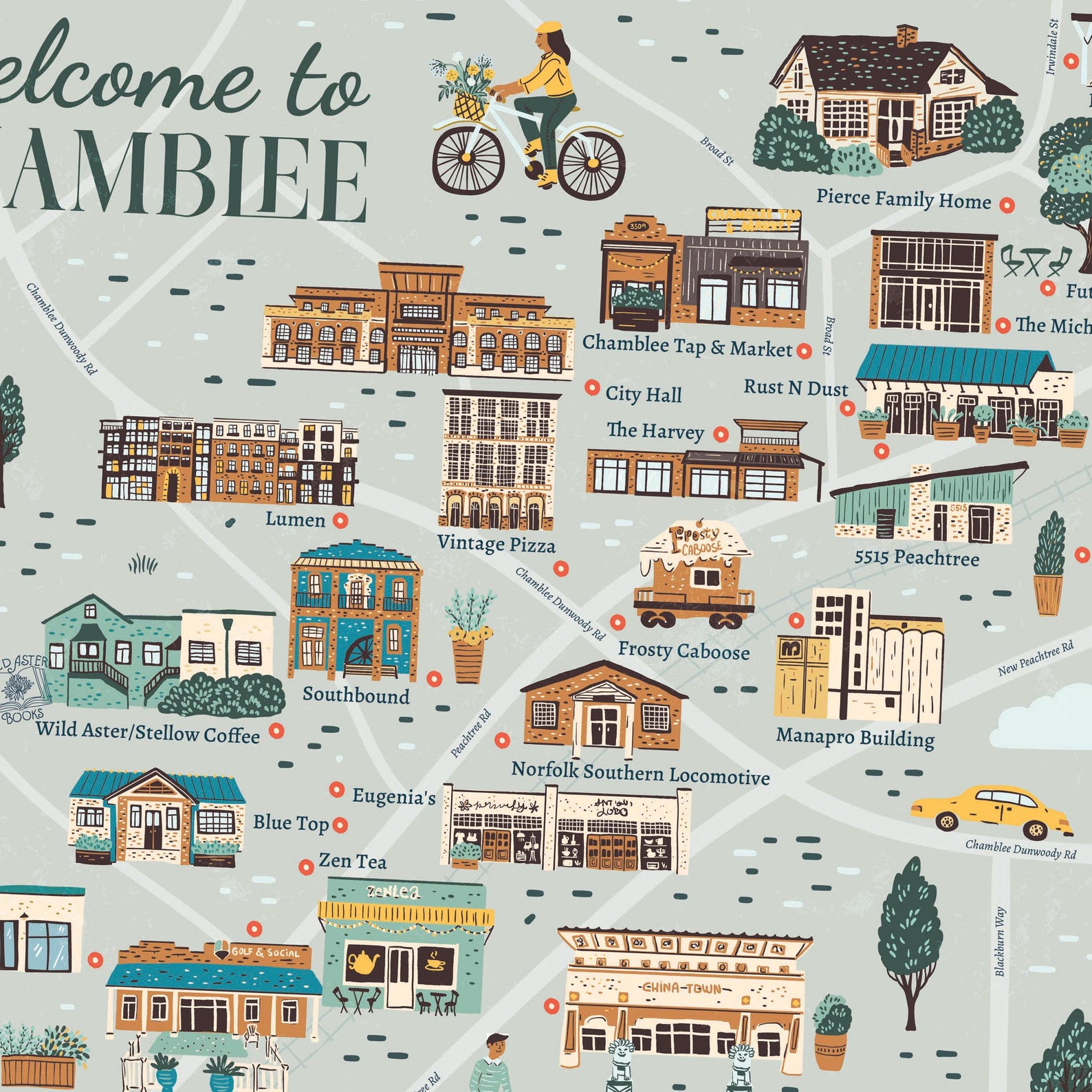 Custom Illustrated Map for Corporations – 20-23 Locations ...