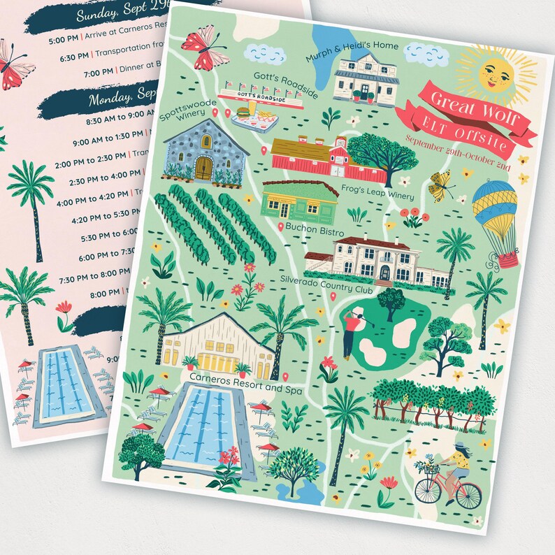 DIGITAL Custom Illustrated Map for Any City or Location - Perfect Gift ...