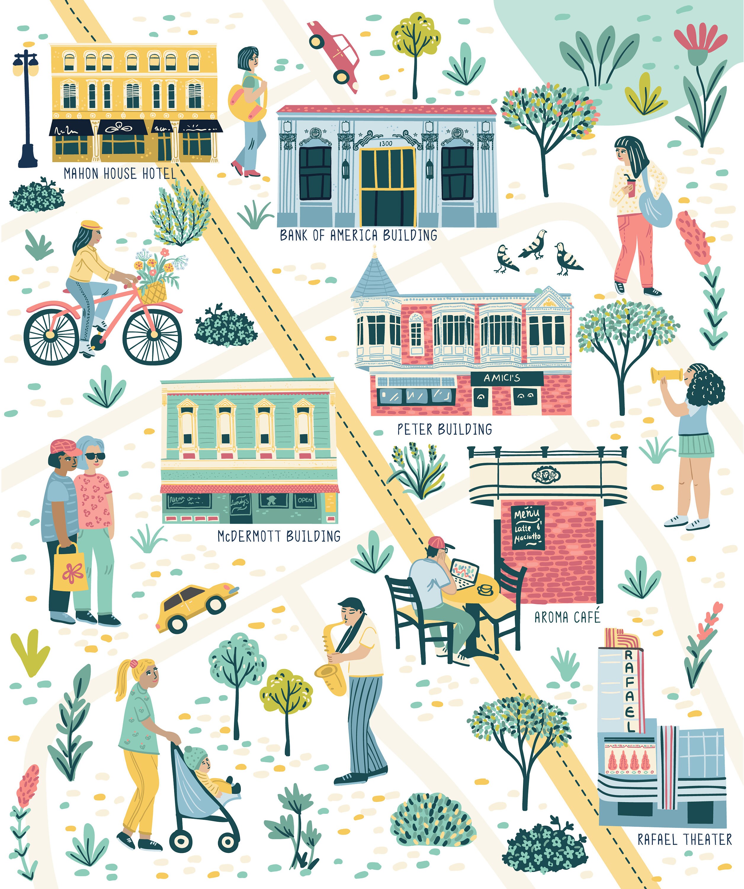 Custom Illustrated City Map Travel Illustration Any Location Travel Map ...