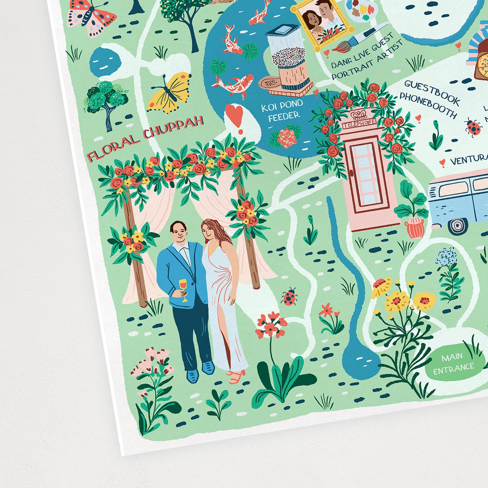 DIGITAL Custom Wedding Map Illustrated Invitation, Save the Date ...