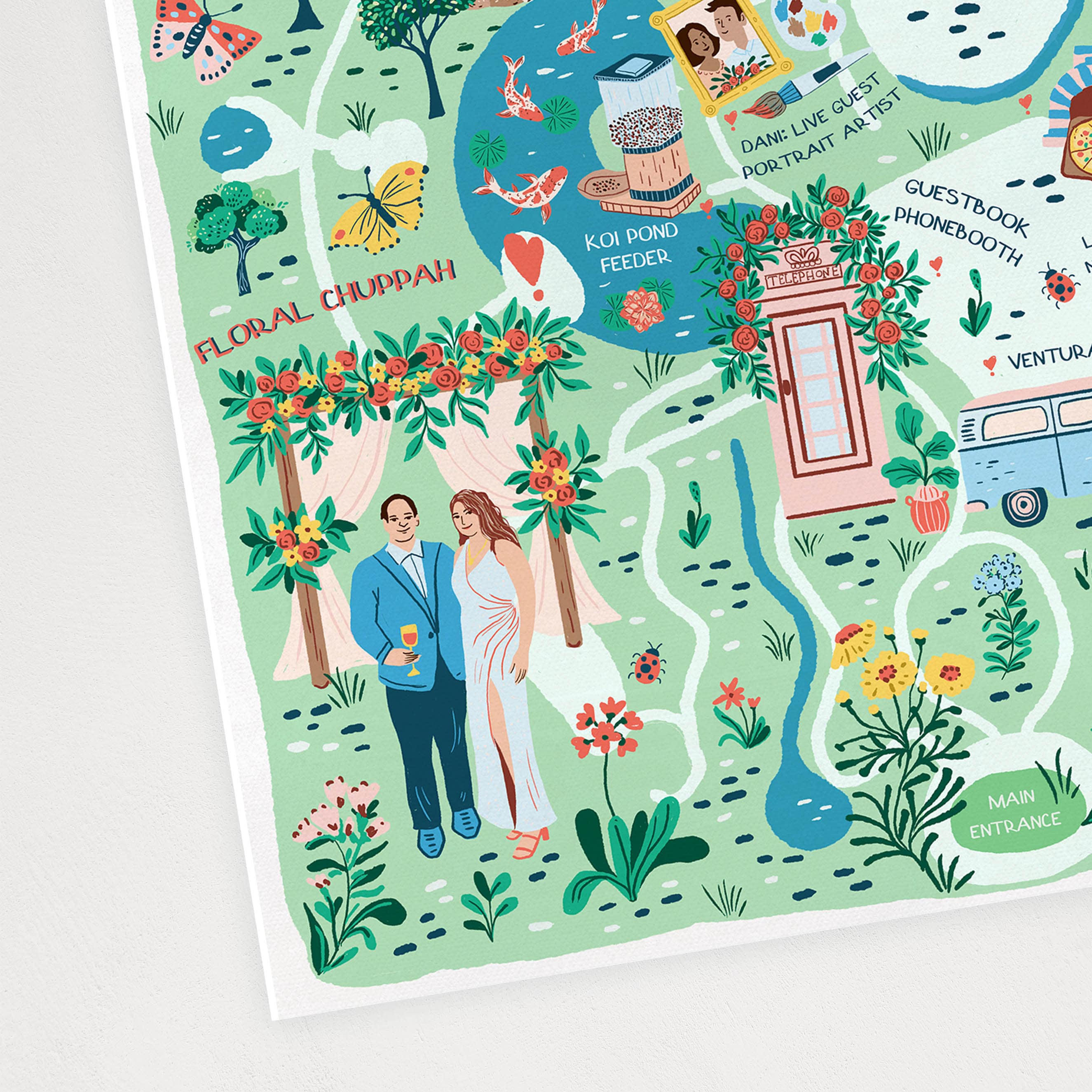 DIGITAL Custom Wedding Map Illustrated Invitation, Save the Date ...